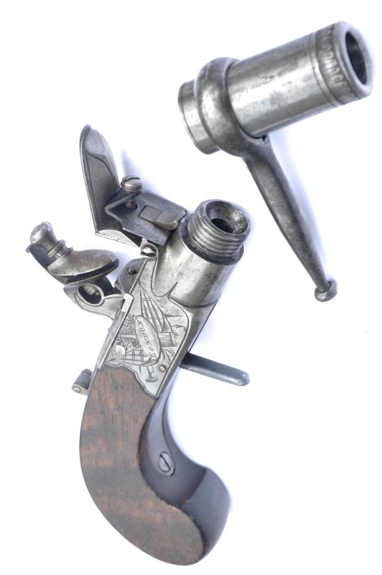 ZMW Militaria | Flintlock Pocket Pistol & Barrel Wrench By Wilkinson